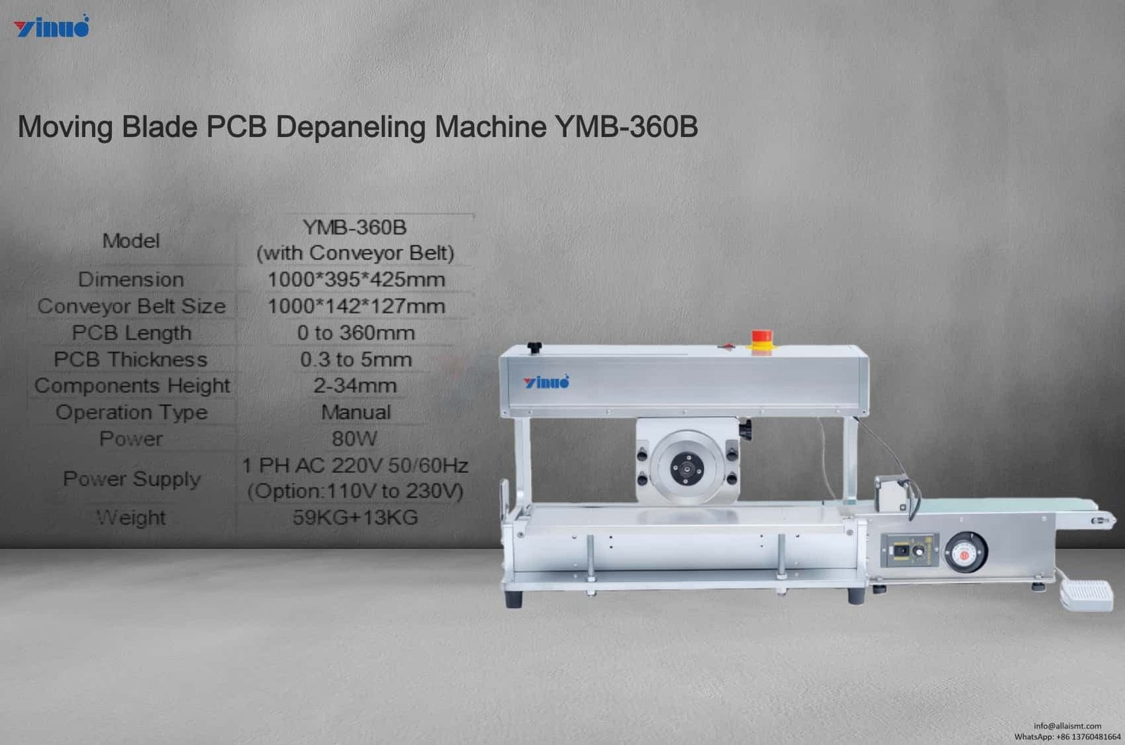 Efficient Moving Blade PCB Depaneler YMB-360B for Clean and Consistent Cuts