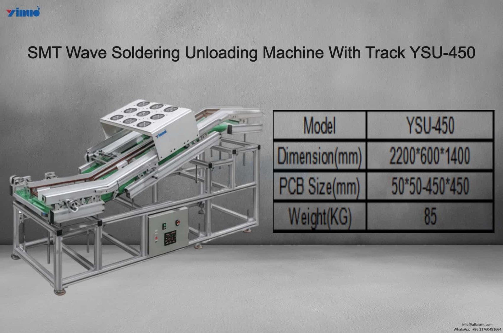Wave Soldering Unloading Machine With Track YSU-450 for Reliable ...